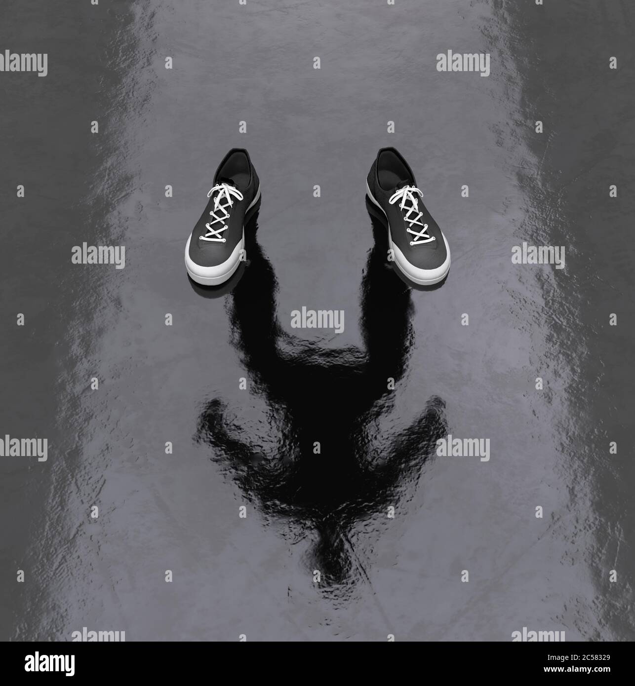 Invisible unemployed job seeker man standing on the floor. Create your ...