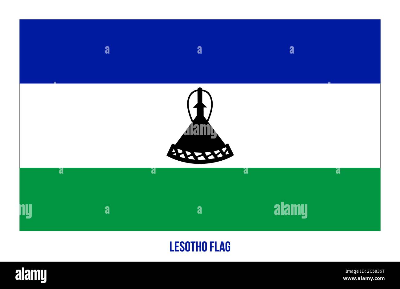 Lesotho Flag Vector Illustration on White Background. Lesotho National ...