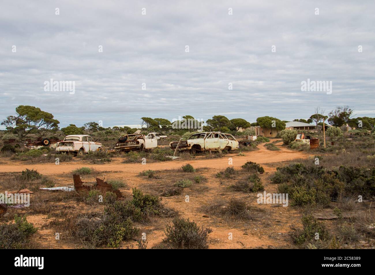 Koonalda Homestead Vintage Vehicle Graveyard Australia Outback Stock ...