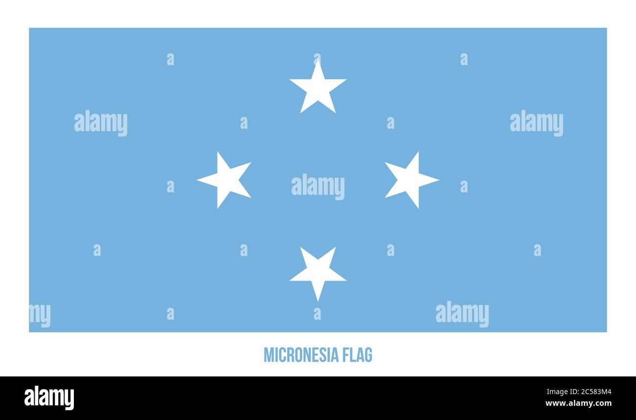 Micronesia Flag Vector Illustration on White Background. Micronesia ...