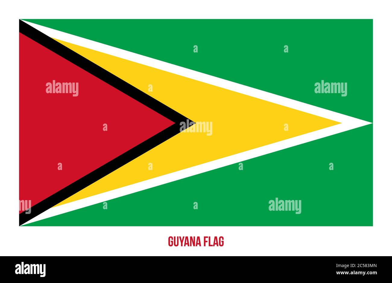 Guyana Flag Vector Illustration on White Background. Guyana National Flag Stock Vector Image ...