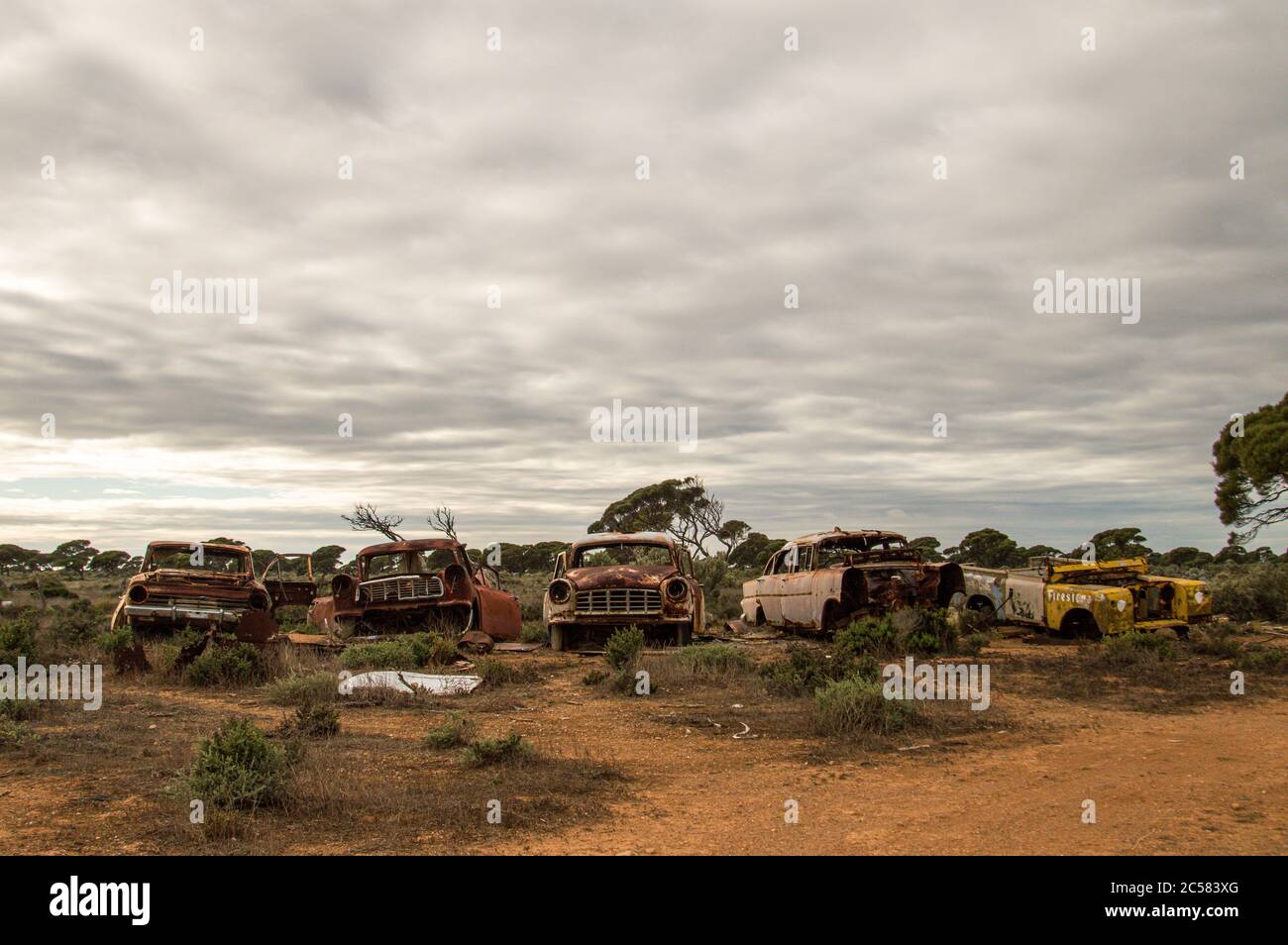 Koonalda Homestead Vintage Vehicle Graveyard Australia Outback Stock ...