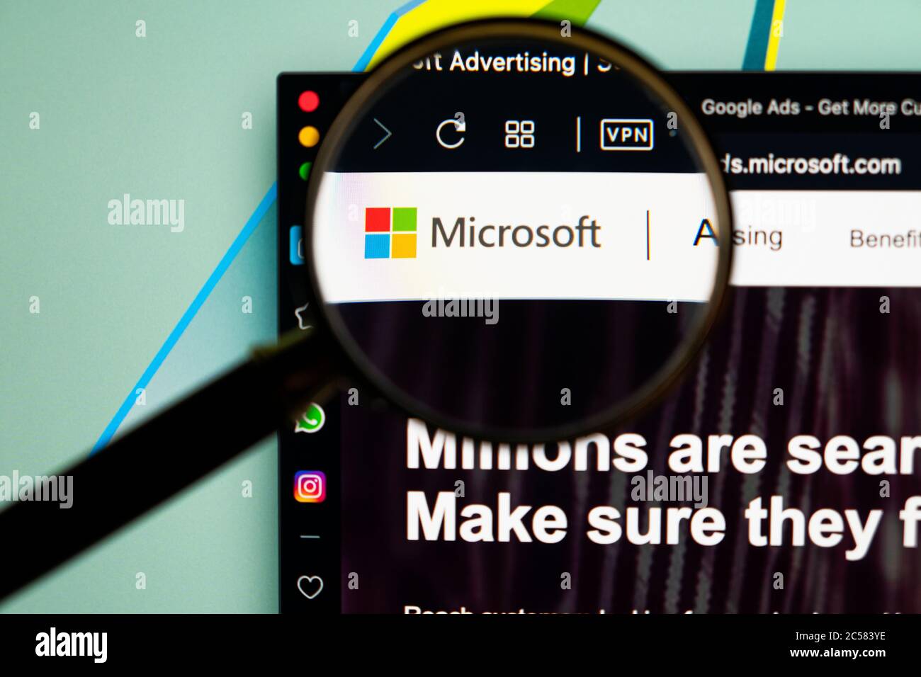 Sankt-Petersburg, Russia, June 16, 2020: Microsoft advertising ...