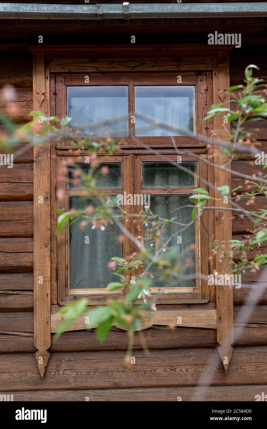Window in the cottage. Window in a rural house Stock Photo - Alamy