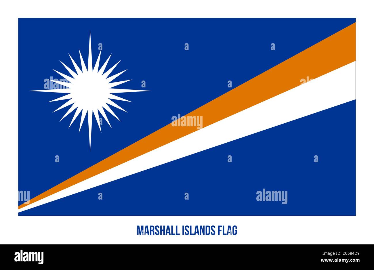 Marshall Islands Flag Vector Illustration on White Background. Marshall ...