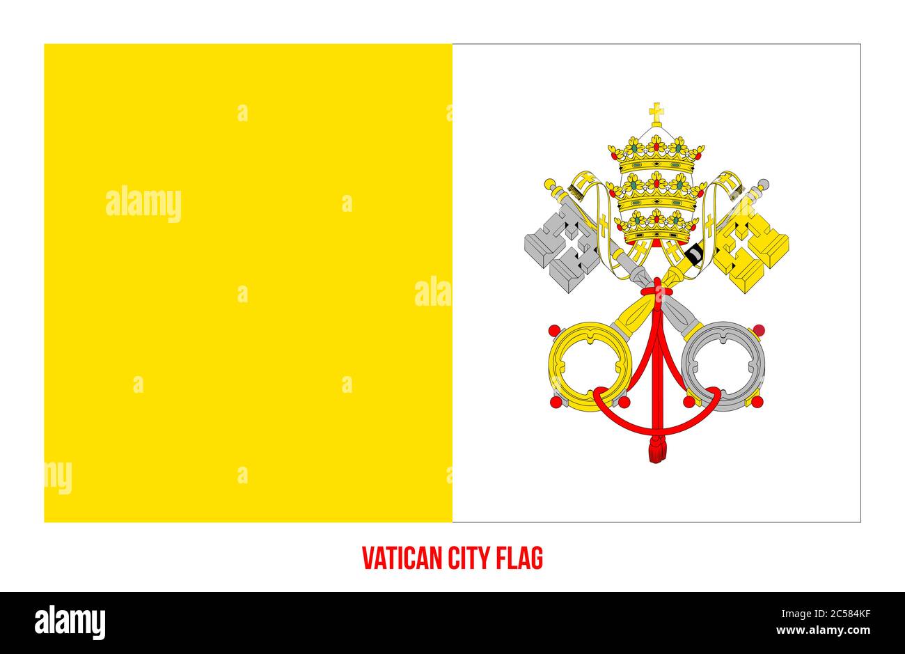 Vatican City Flag Vector Illustration on White Background. Vatican City ...