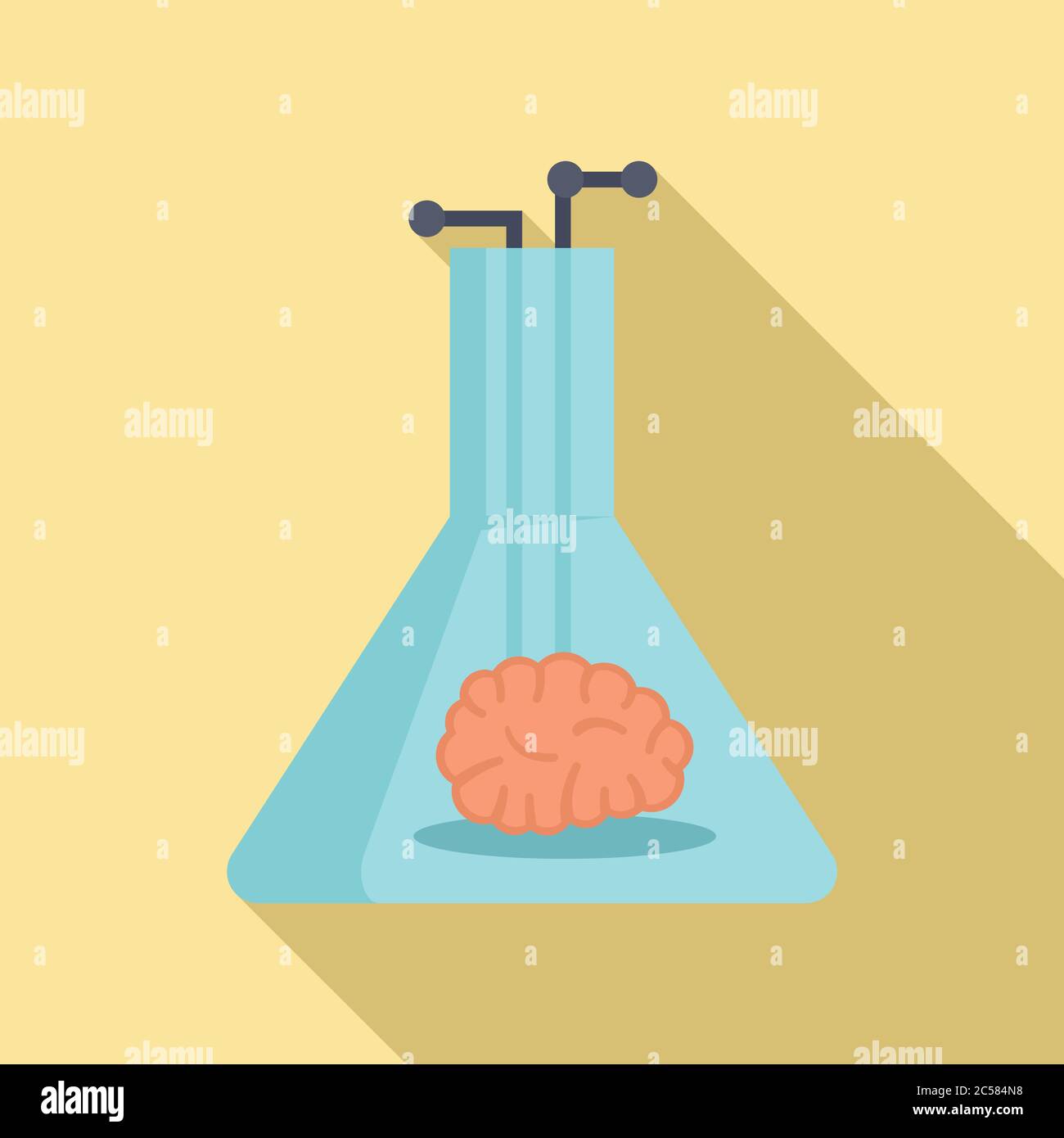 Ai Flask Brain Icon Flat Illustration Of Ai Flask Brain Vector Icon For Web Design Stock Vector