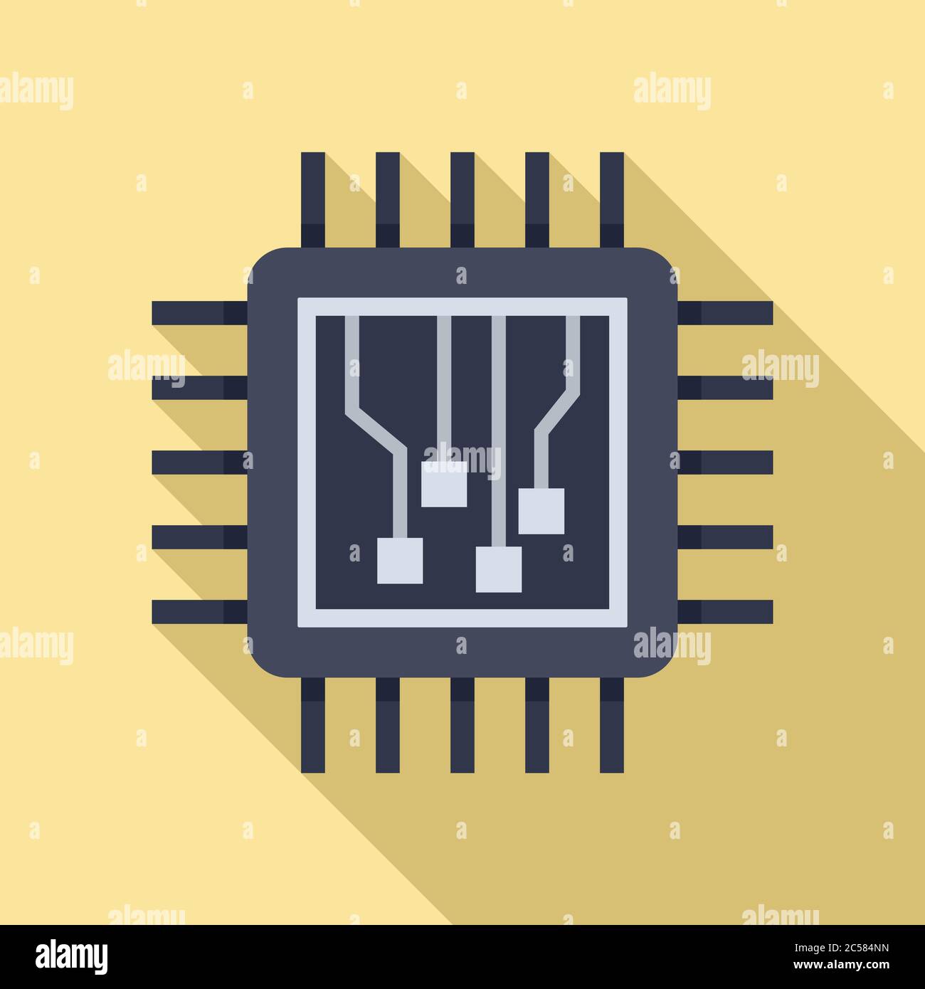 Machine learning processor icon. Flat illustration of machine learning ...