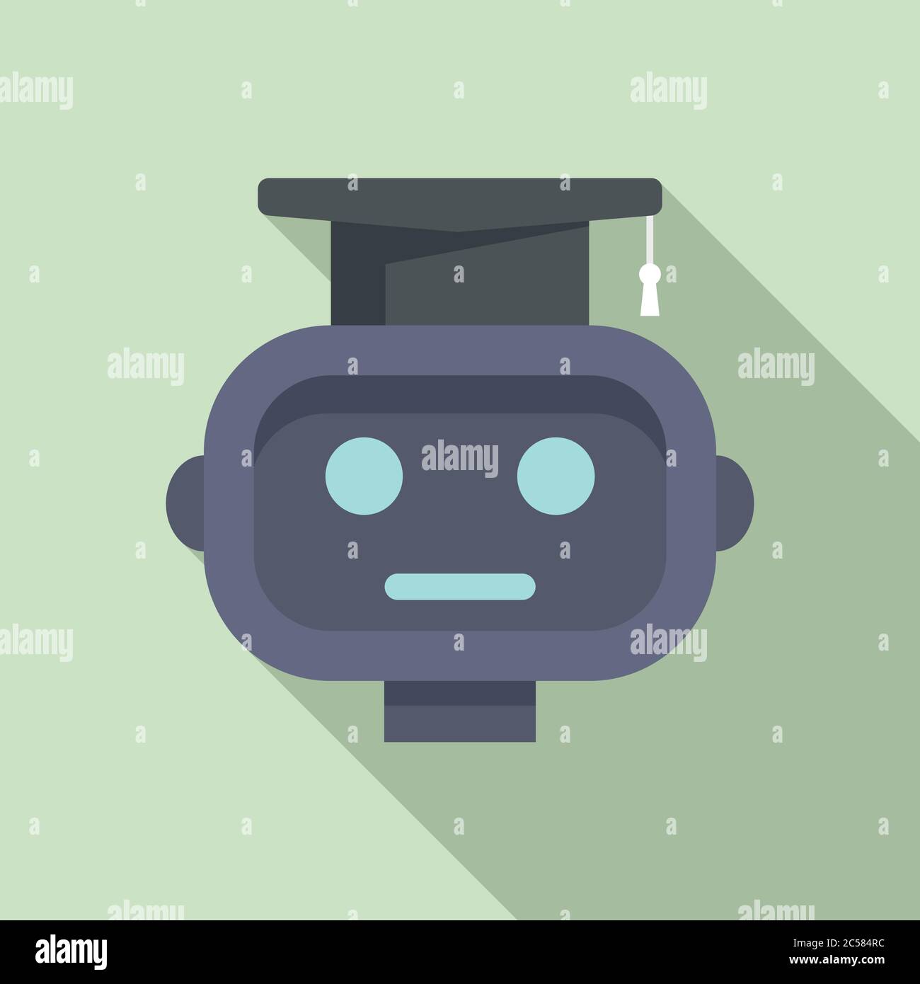 Graduated ai robot icon. Flat illustration of graduated ai robot vector ...