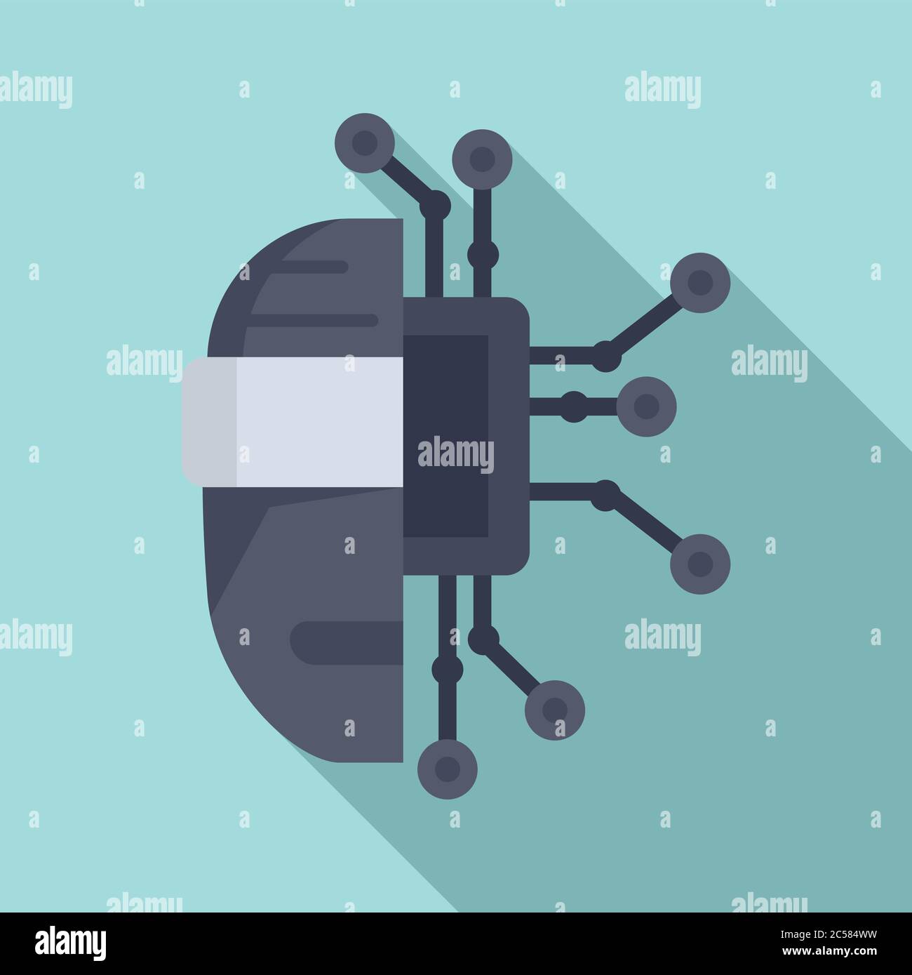 Chatbot machine learning icon. Flat illustration of chatbot machine ...