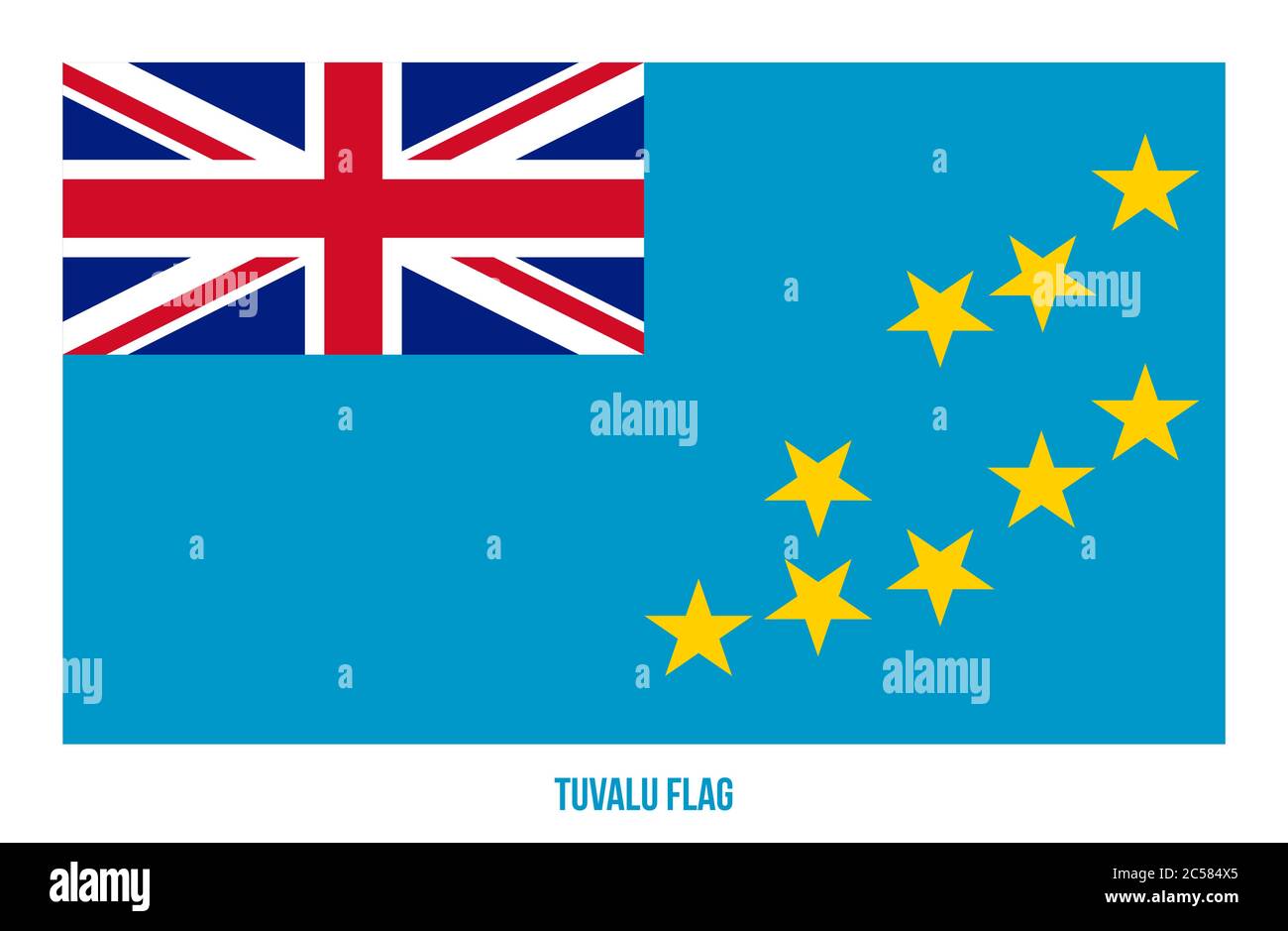 Tuvalu Flag Vector Illustration on White Background. Tuvalu National ...