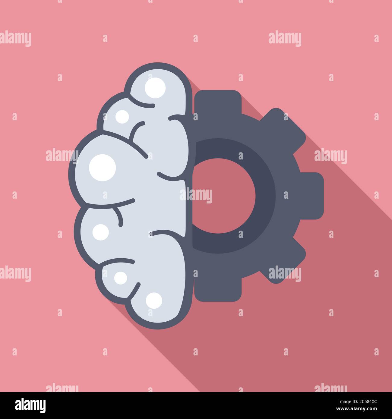 Gear brain ai icon. Flat illustration of gear brain ai vector icon for ...