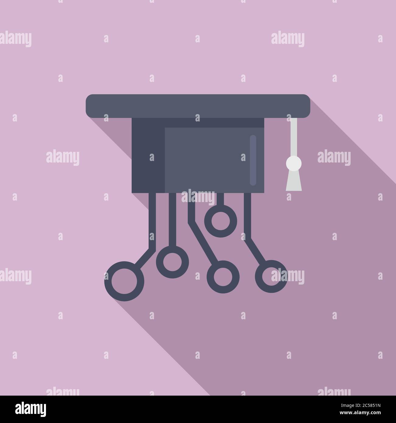 Graduated machine learning hat icon. Flat illustration of graduated ...