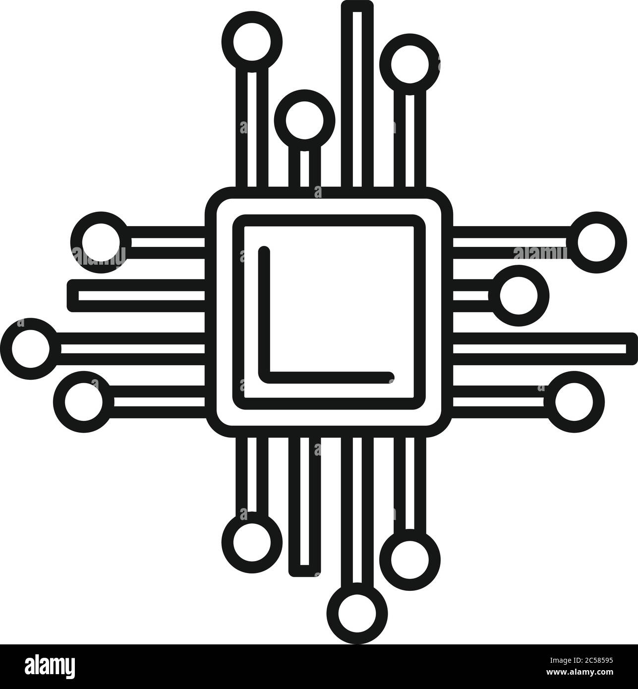 Smart processor icon. Outline smart processor vector icon for web ... Smart processor icon. Outline smart processor vector icon for web ...