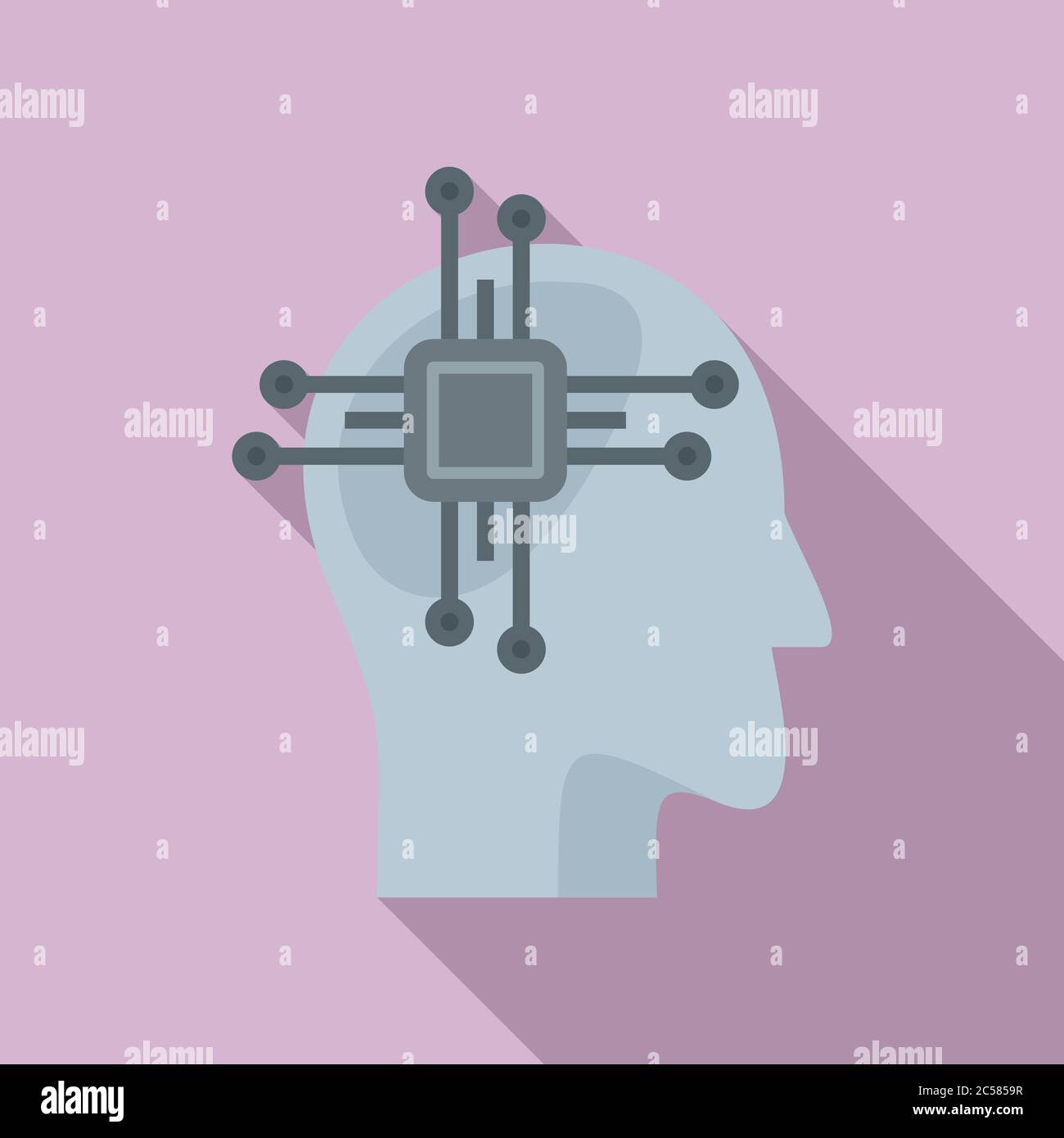 Education smart brain icon. Flat illustration of education smart brain ...