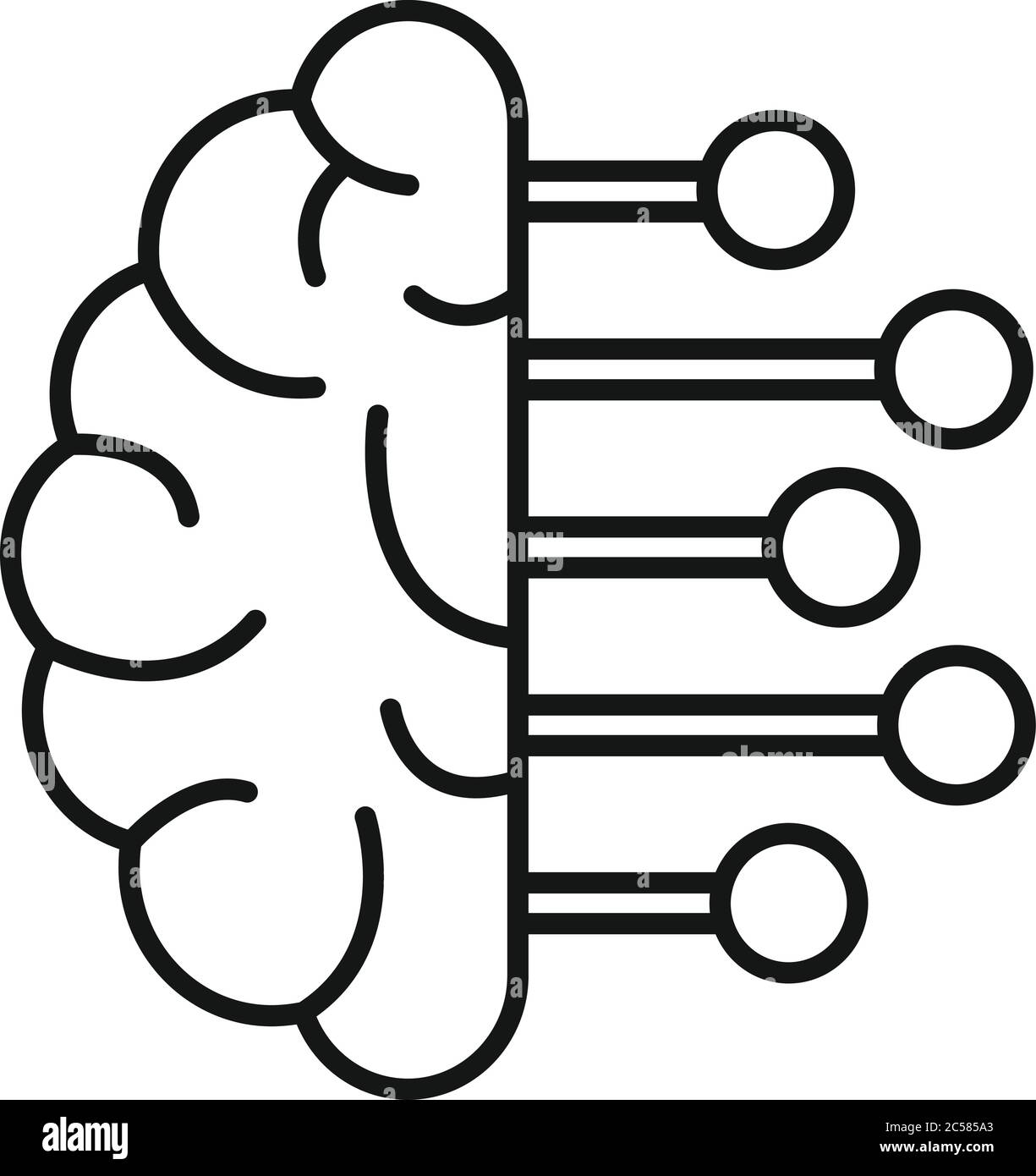 Smart brain analysis icon. Outline smart brain analysis vector icon for ...
