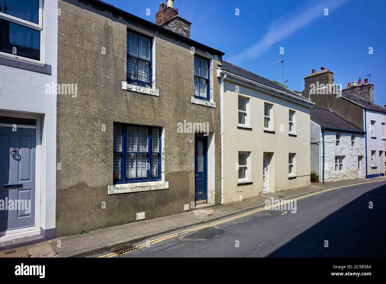 Traditional Manx terraced house with original sash windows and ...
