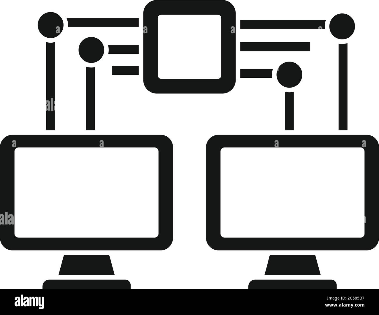 Machine learning network icon. Simple illustration of machine learning ...