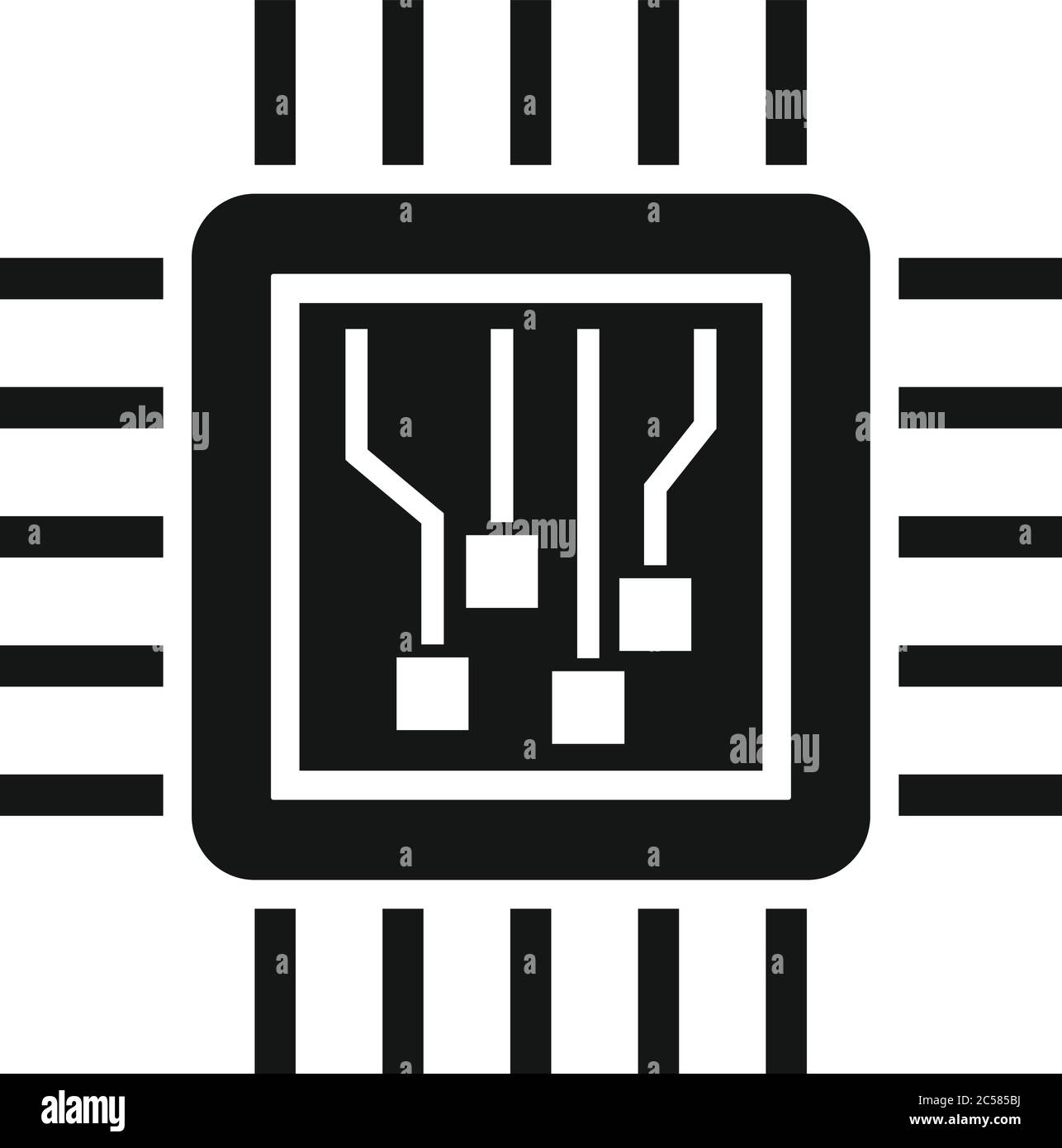 Machine learning processor icon. Simple illustration of machine ...