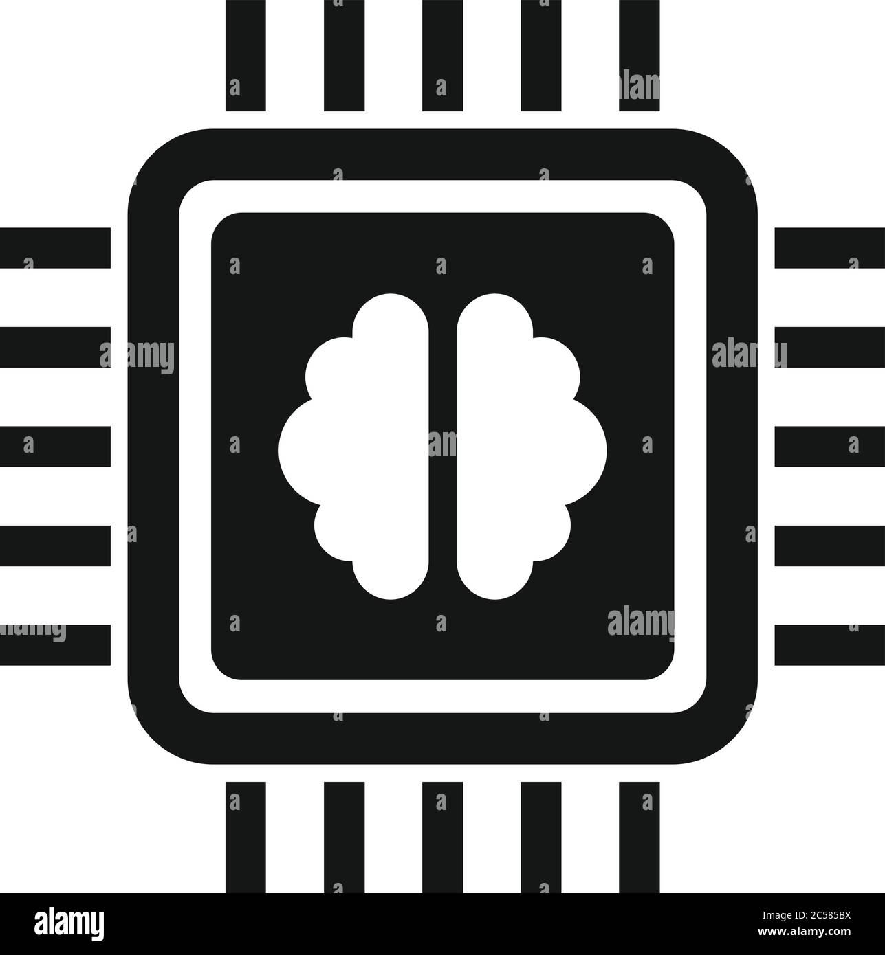 Brain ai processor icon. Simple illustration of brain ai processor ... Brain ai processor icon. Simple illustration of brain ai processor ...