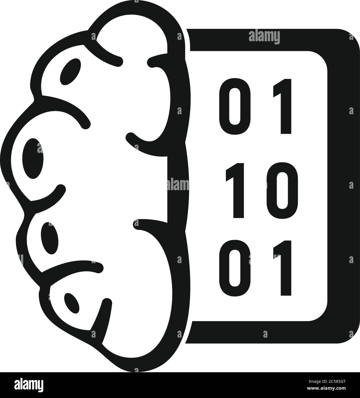 Data analysis brain icon. Simple illustration of data analysis brain ...
