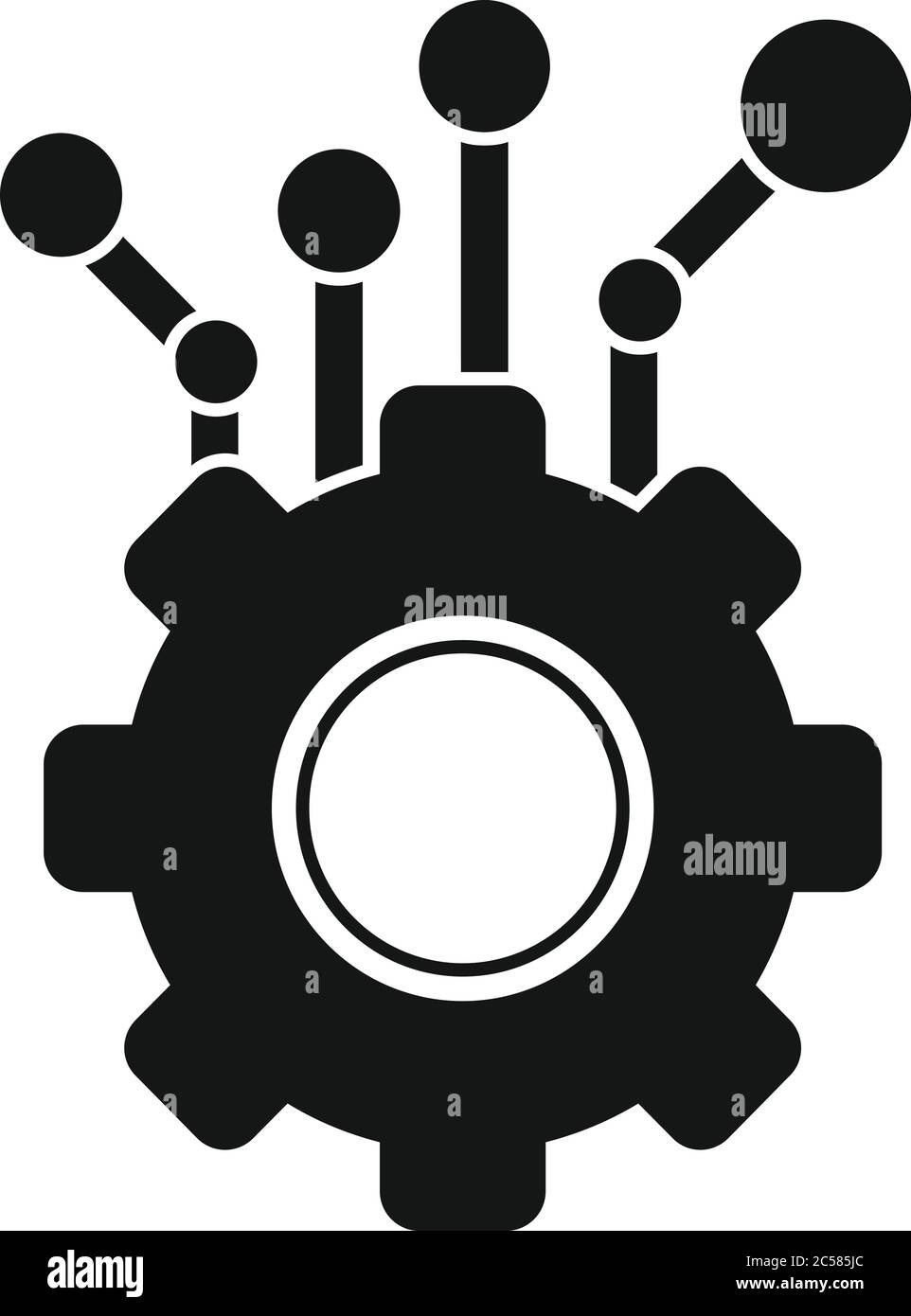 Gear machine learning icon. Simple illustration of gear machine ...