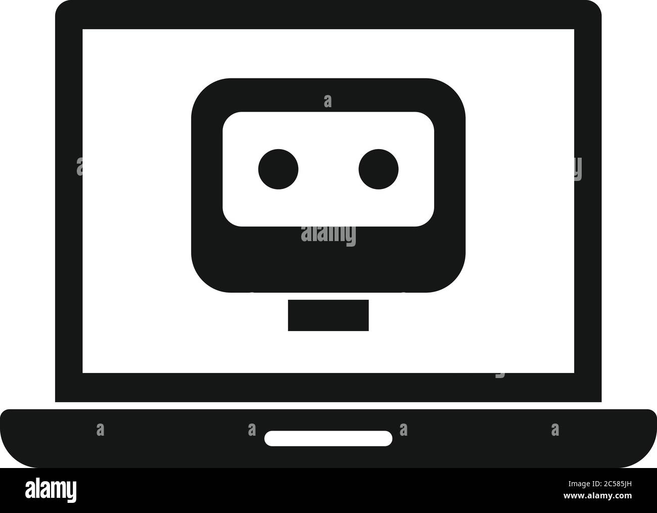 Laptop chatbot icon. Simple illustration of laptop chatbot vector icon ...
