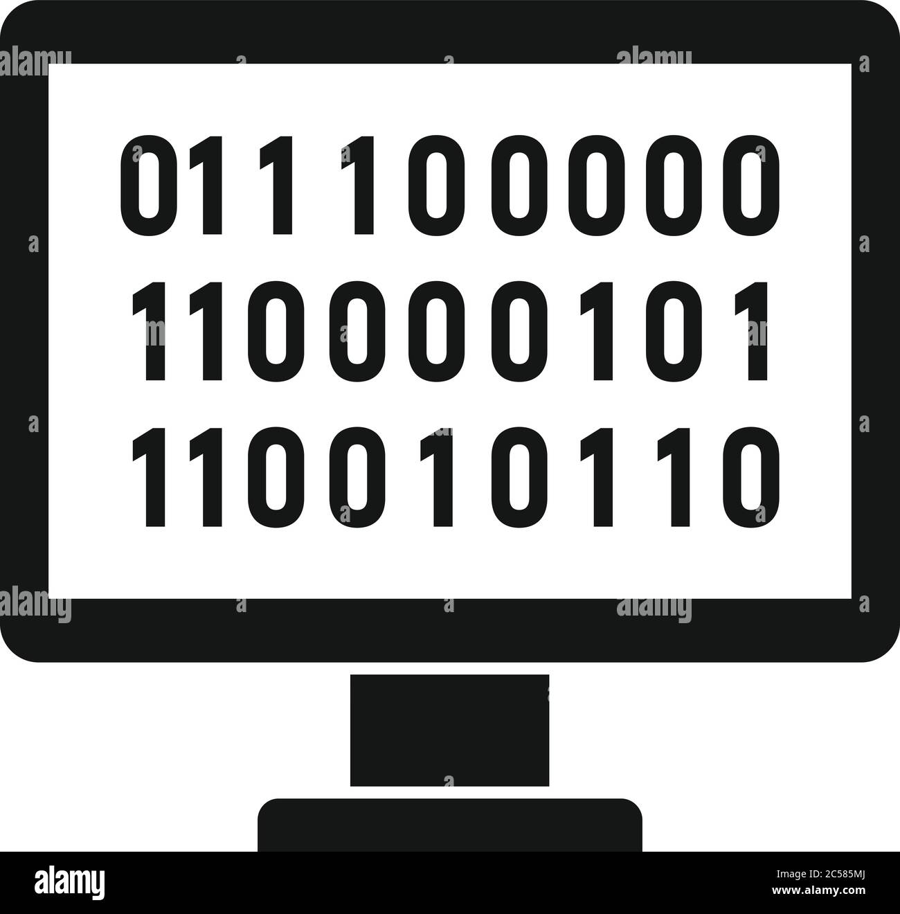 Computer machine learning icon. Simple illustration of computer machine ...