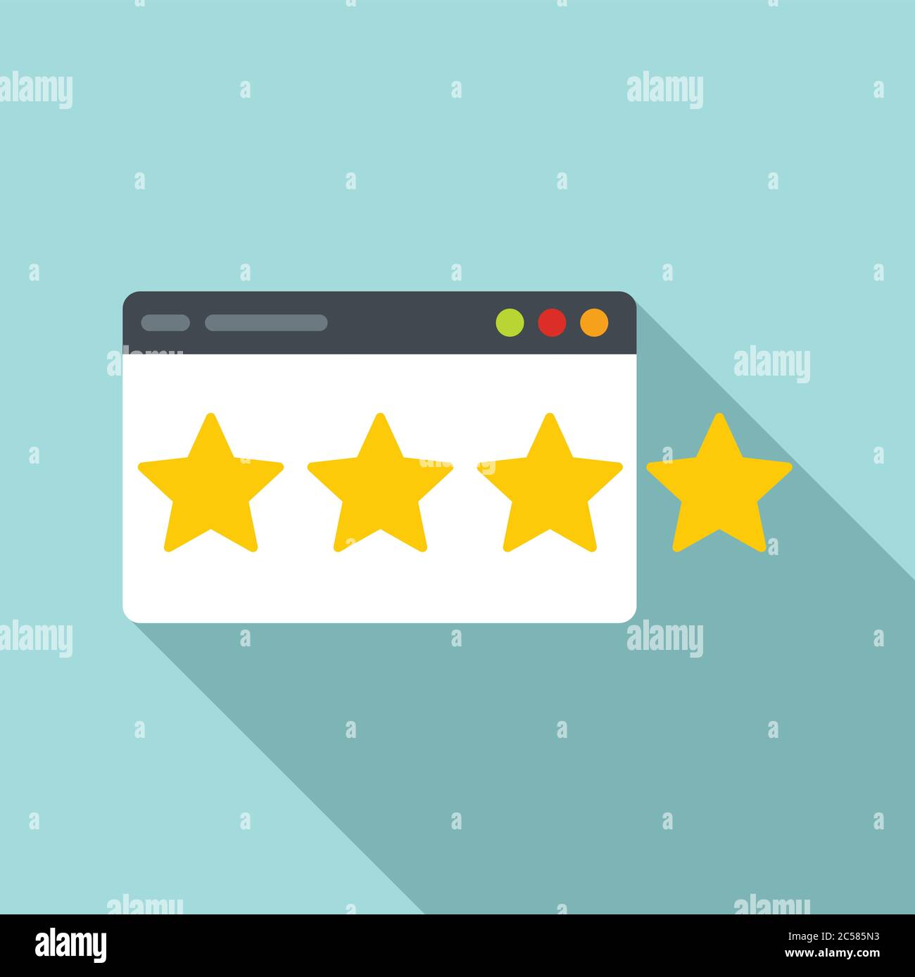 Four star video game rating icon. Flat illustration of four star video ...