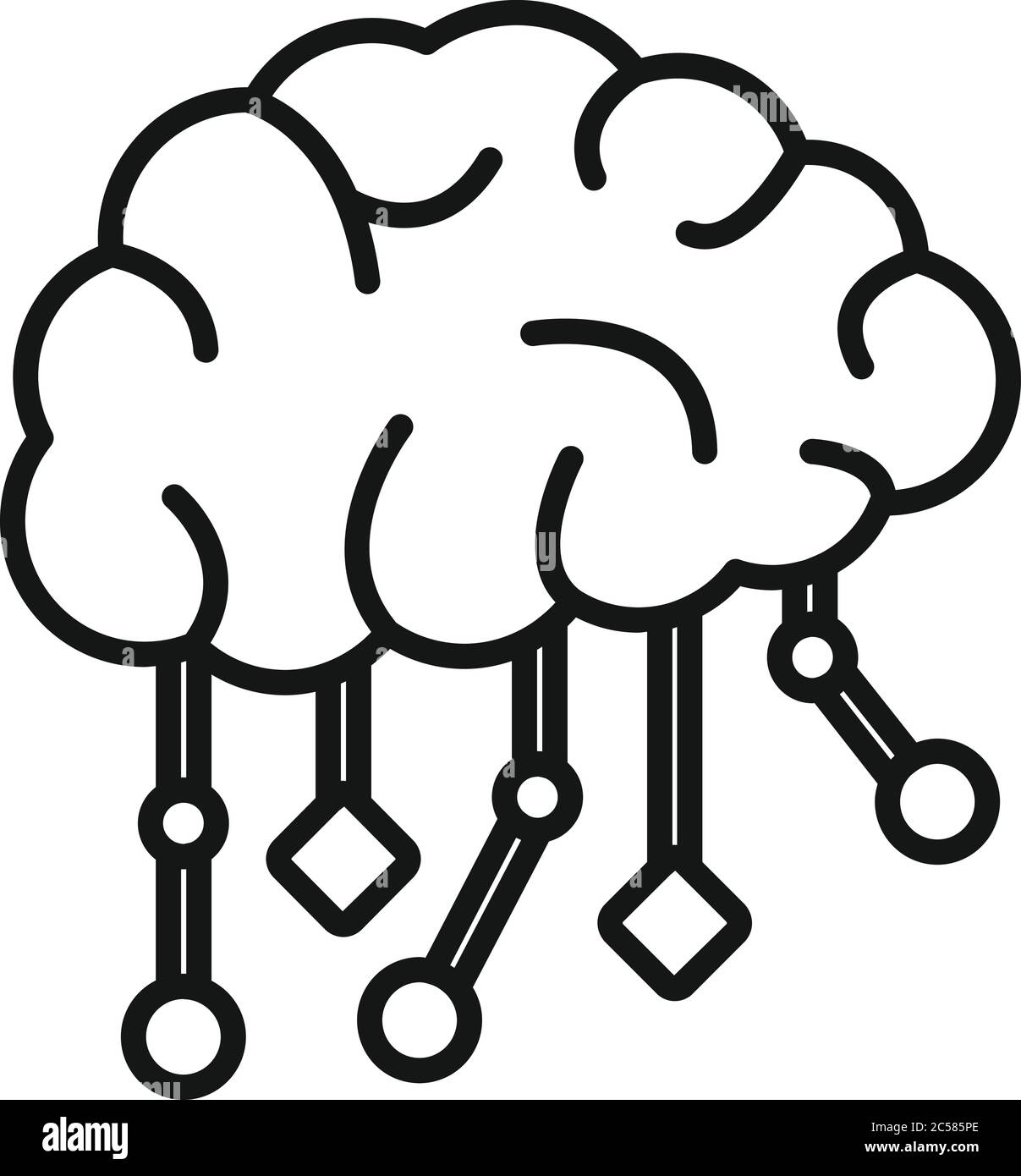 Ai brain icon. Outline ai brain vector icon for web design isolated on white background Stock ...