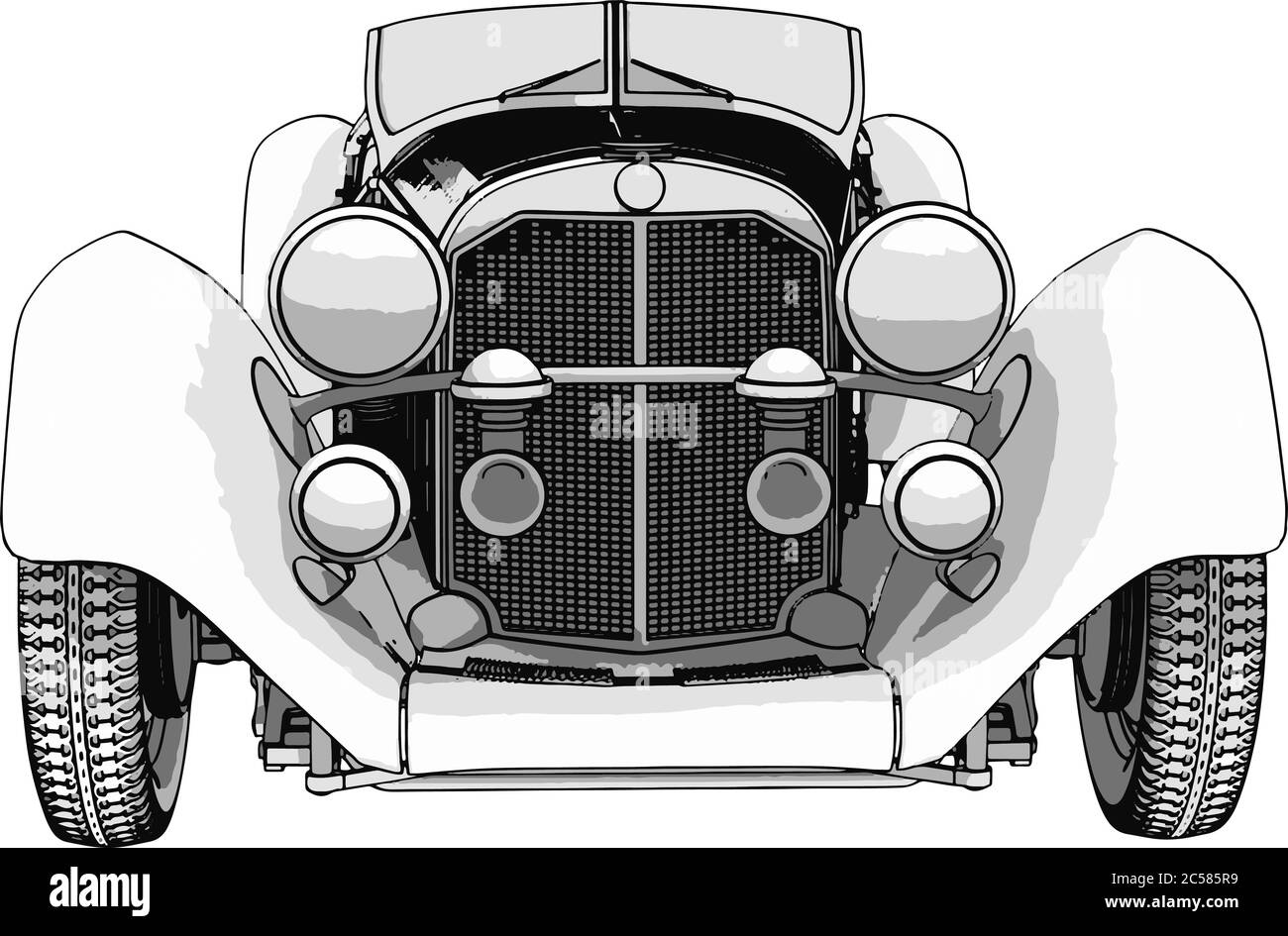 outline of a retro car vector Stock Vector Image & Art - Alamy