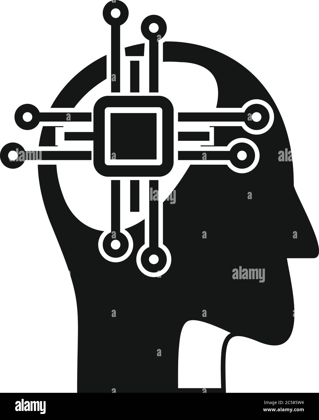 Education smart brain icon. Simple illustration of education smart ...