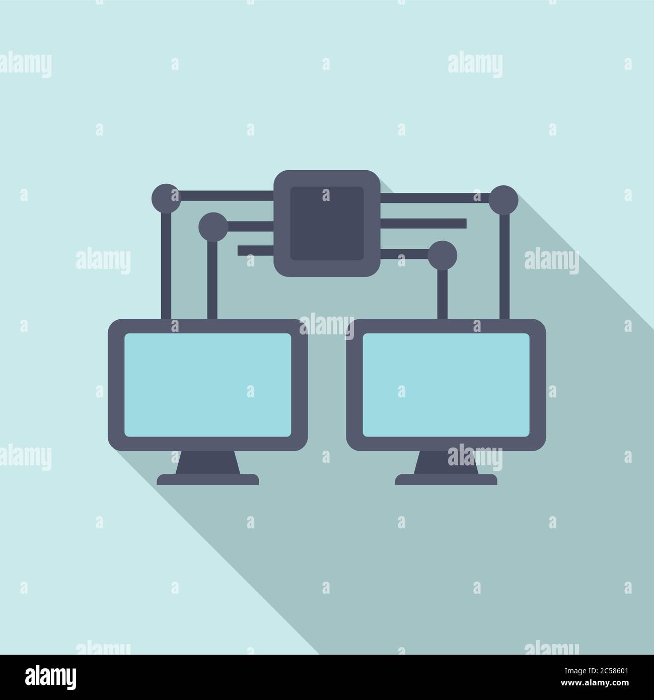 Machine learning network icon. Flat illustration of machine learning ...