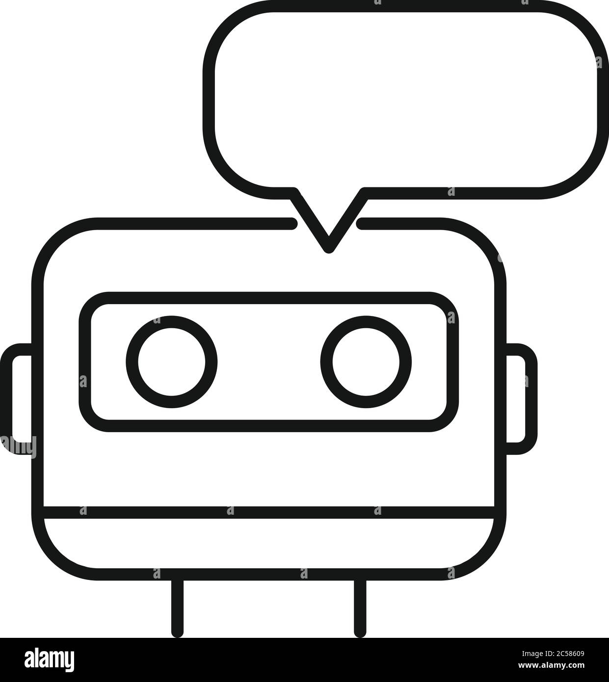 Chatbot icon. Outline chatbot vector icon for web design isolated on ...