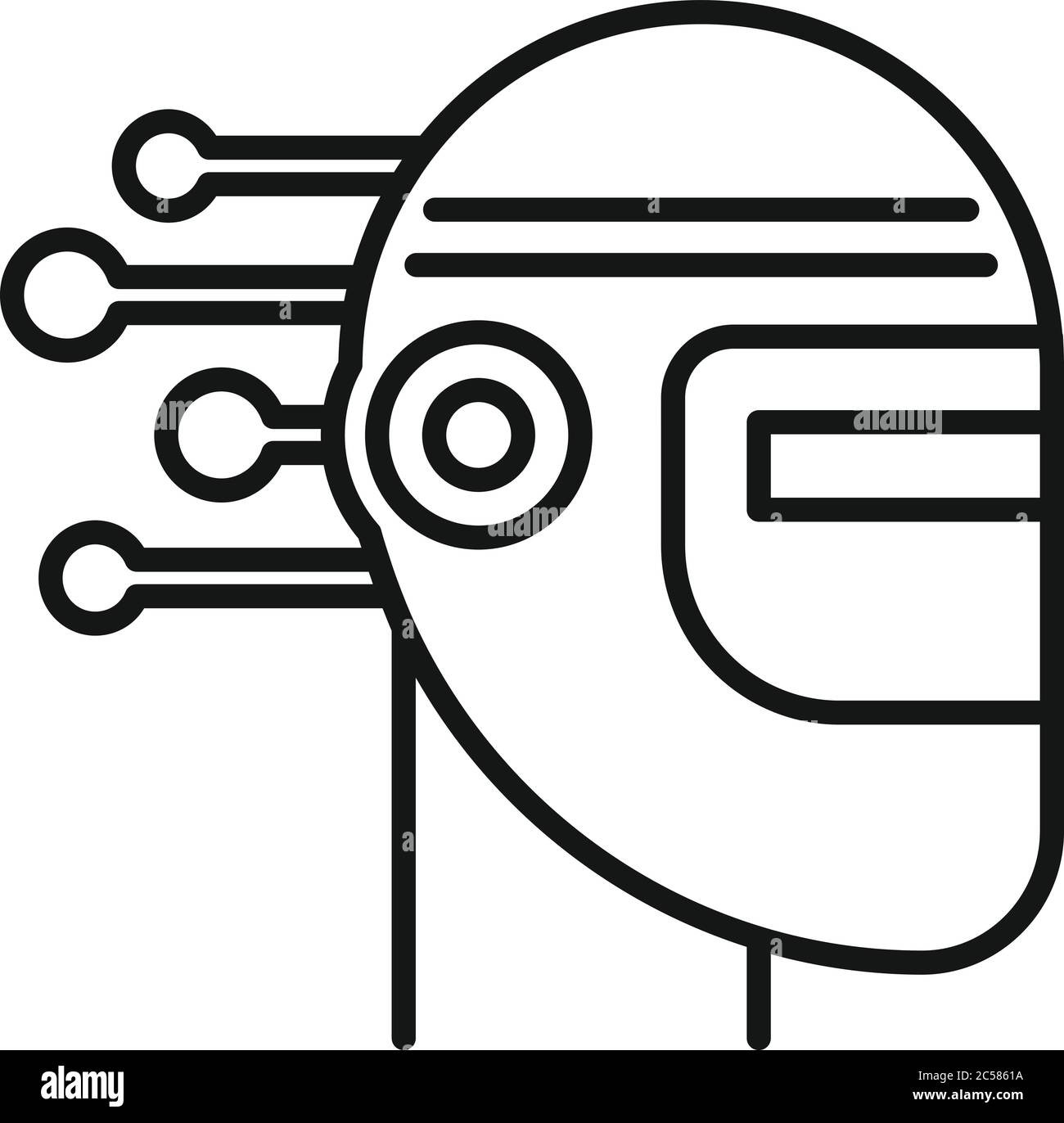 Robot machine learning icon. Outline robot machine learning vector icon ...