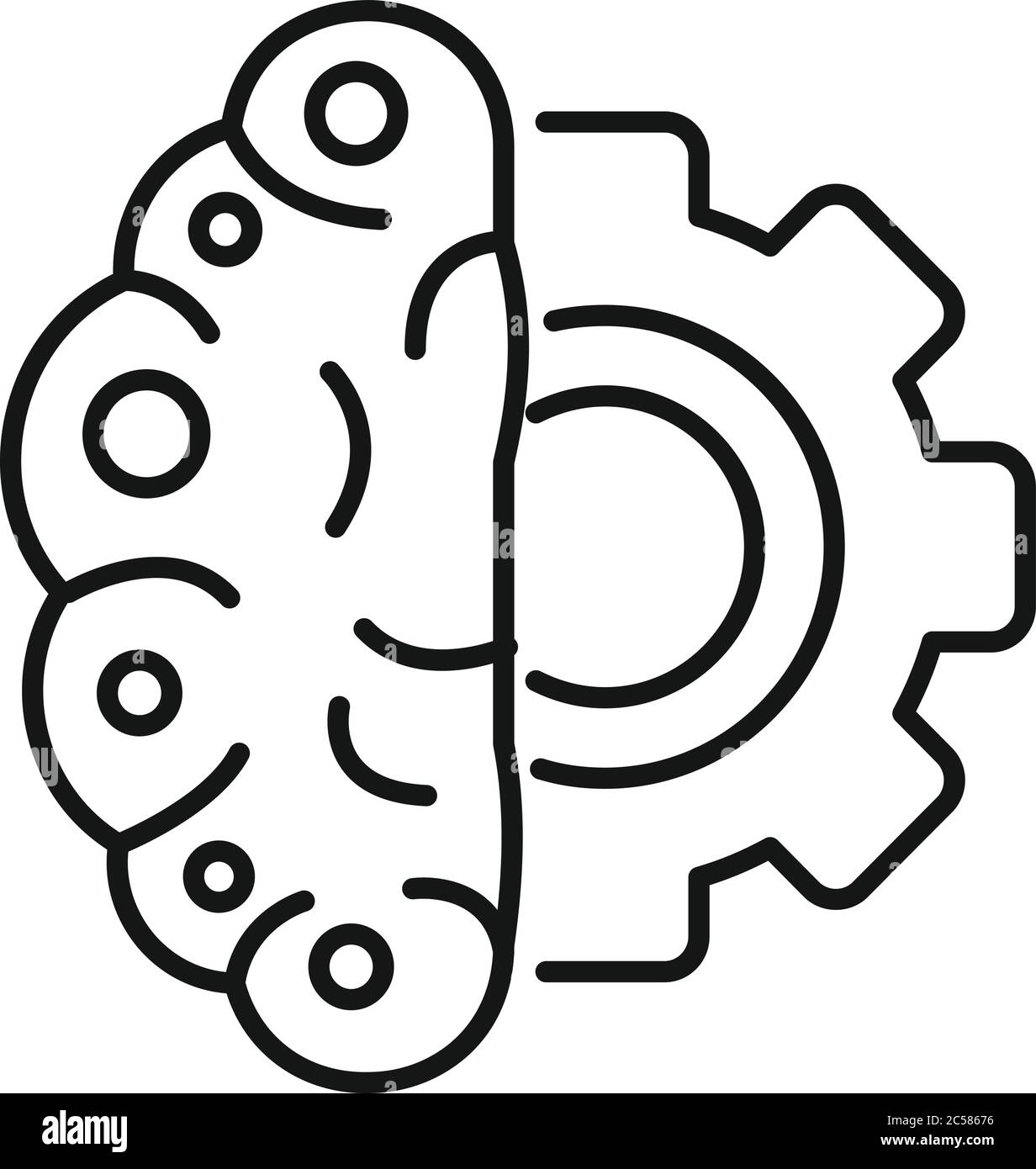 Gear brain ai icon. Outline gear brain ai vector icon for web design ...