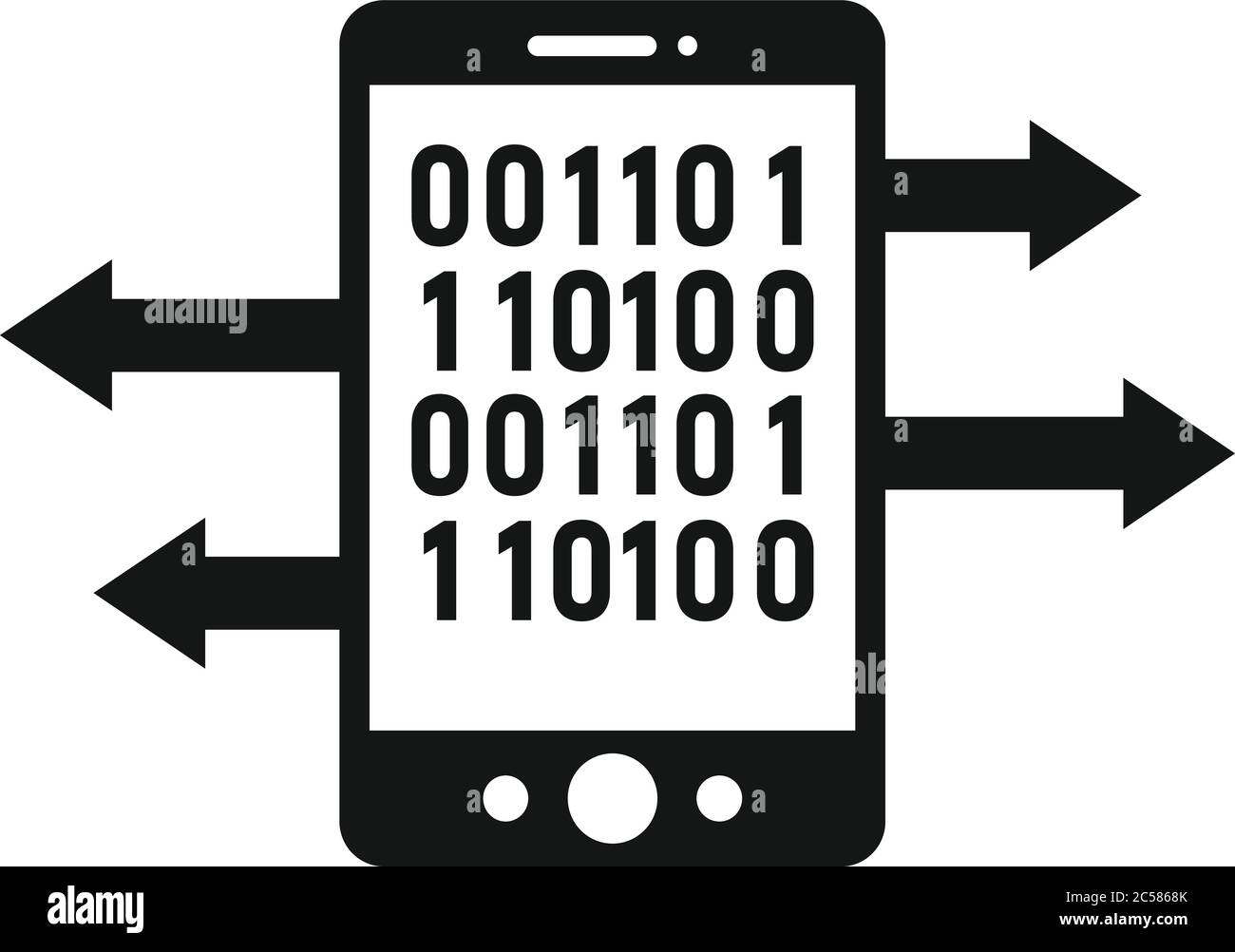 Smartphone machine learning icon. Simple illustration of smartphone ...