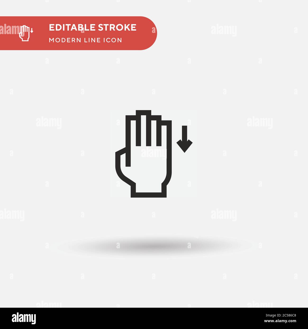 Down Simple vector icon. Illustration symbol design template for web ...