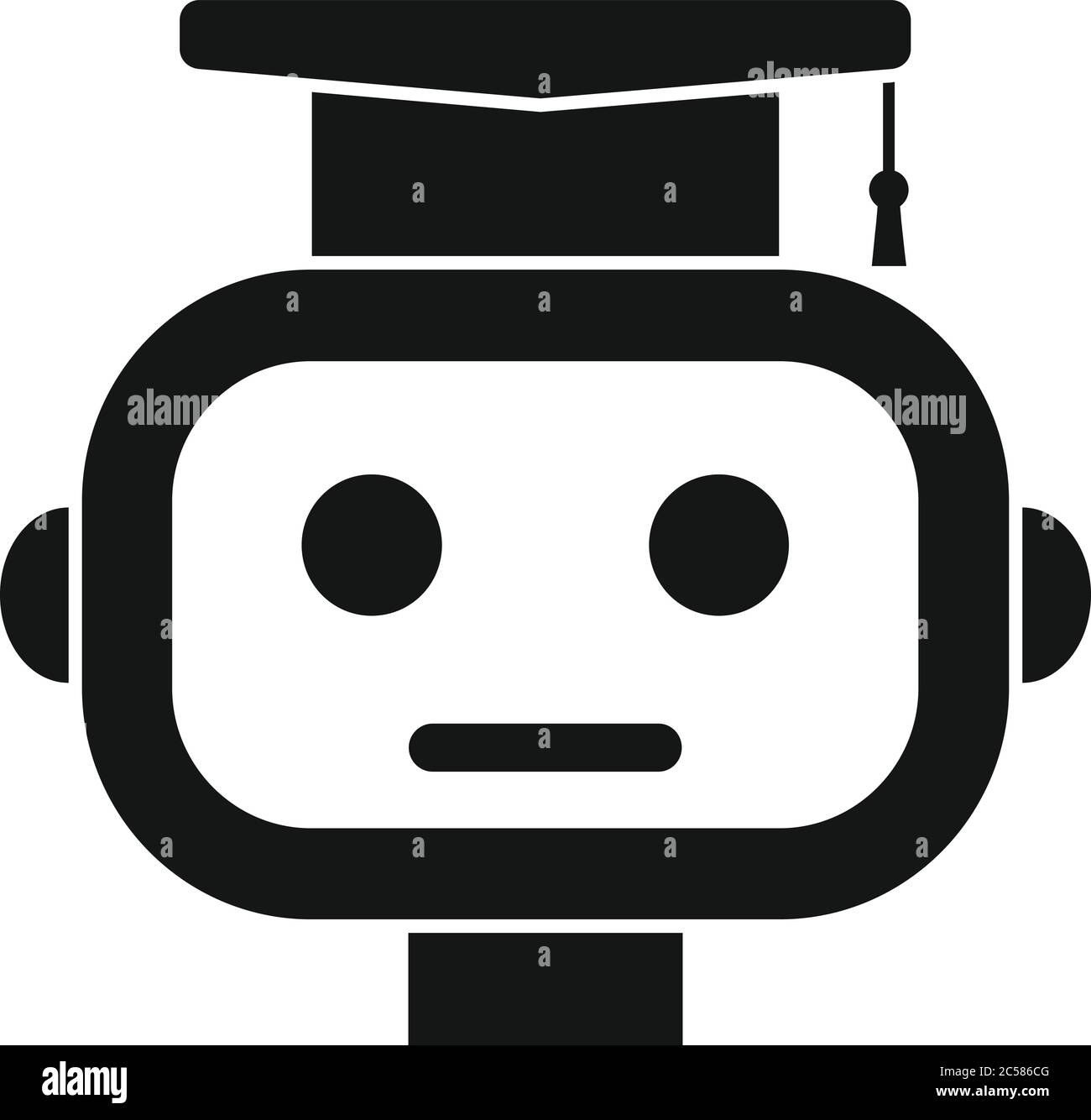 Graduated ai robot icon. Simple illustration of graduated ai robot ...