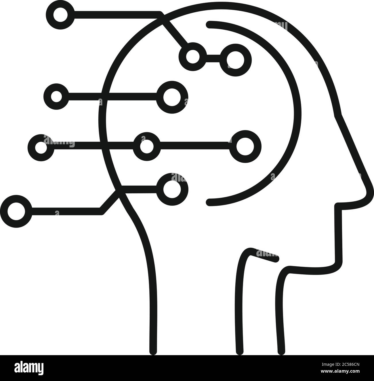 Artificial intelligent icon. Outline artificial intelligent vector icon ...