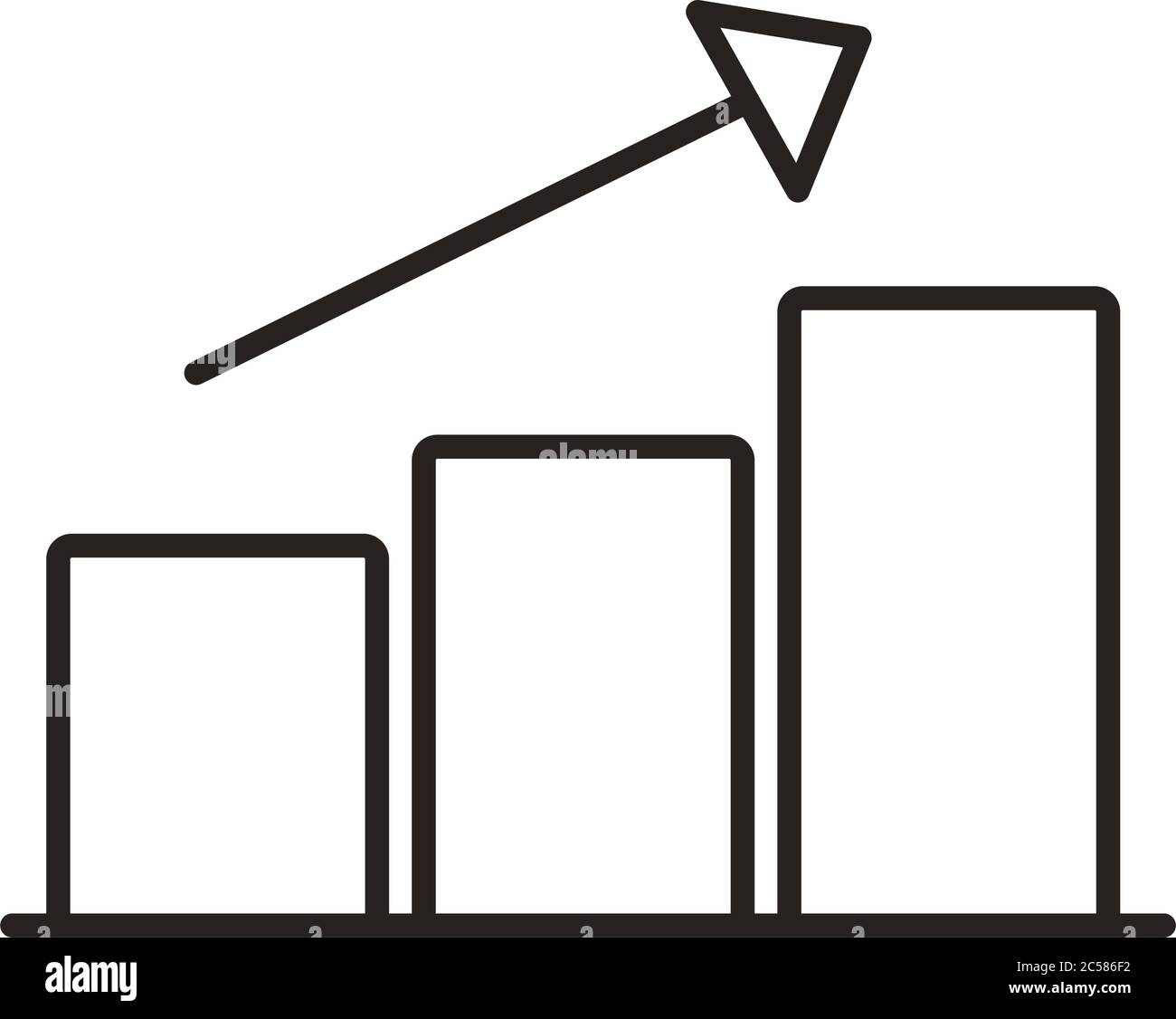statistics bars with arrow line style icon vector illustration design ...
