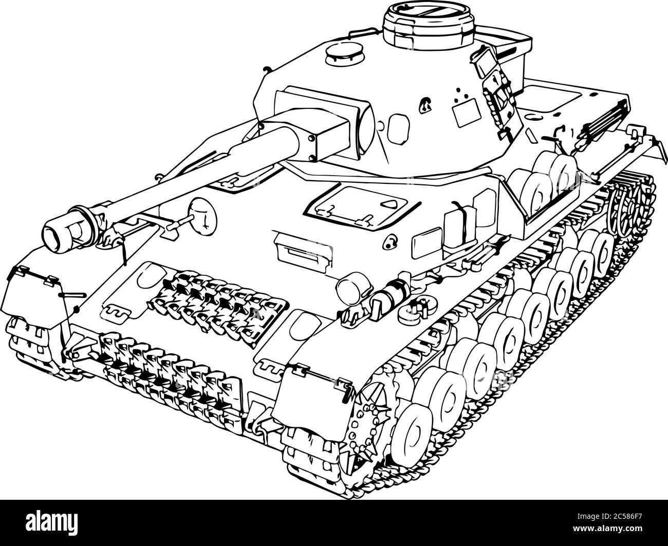 sketch of old military equipment tank vector Stock Vector Image & Art ...