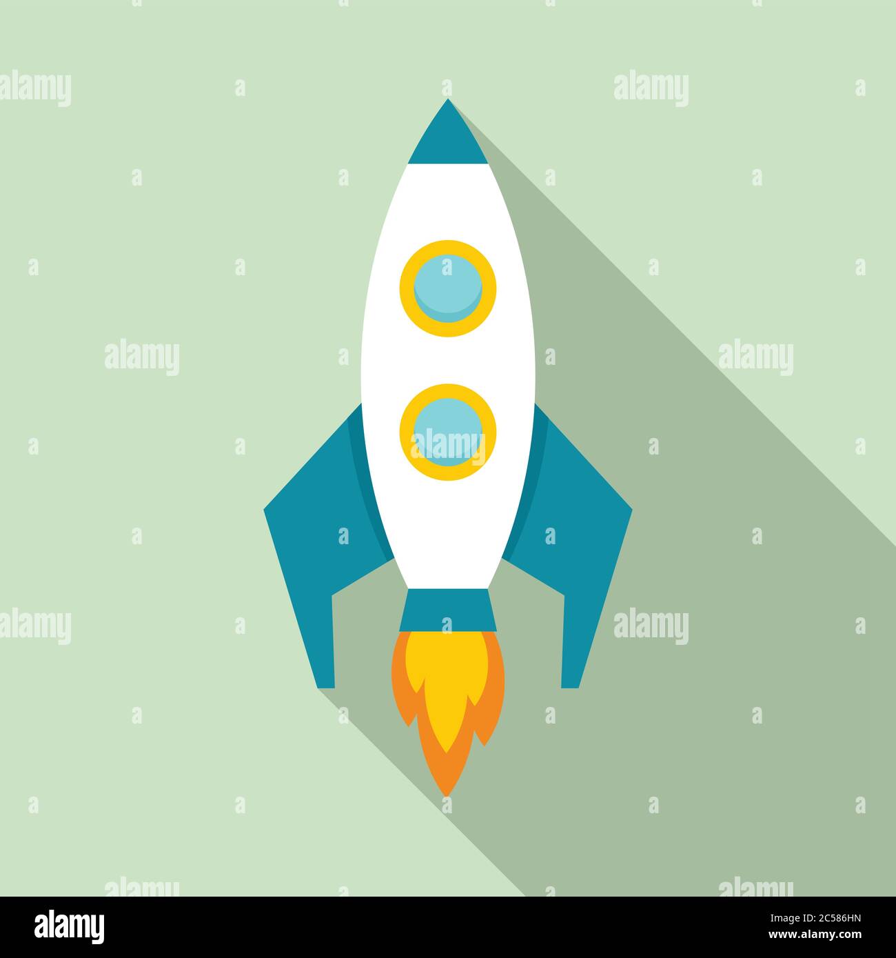 Video game rocket icon. Flat illustration of video game rocket vector ...