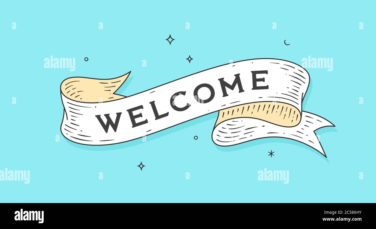 Welcome ribbon Stock Vector Images - Alamy