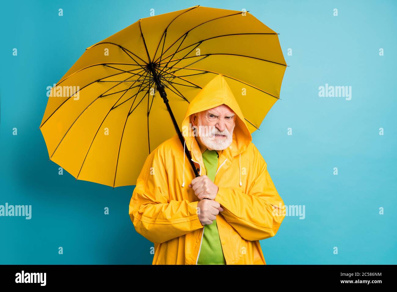 Portrait of his he evil mad irritated annoyed dissatisfied grey-haired ...
