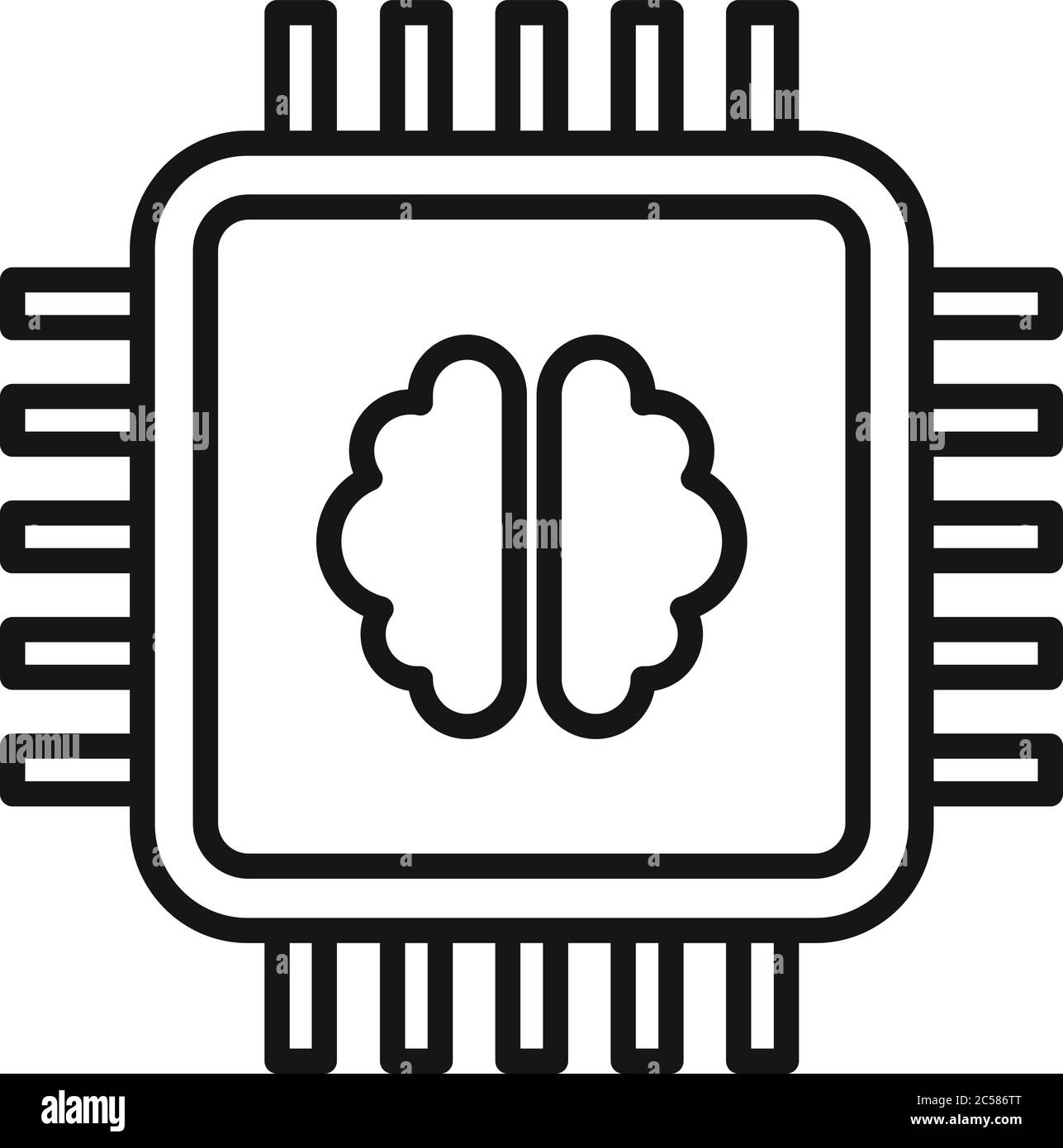 Brain ai processor icon. Outline brain ai processor vector icon for web ... Brain ai processor icon. Outline brain ai processor vector icon for web ...