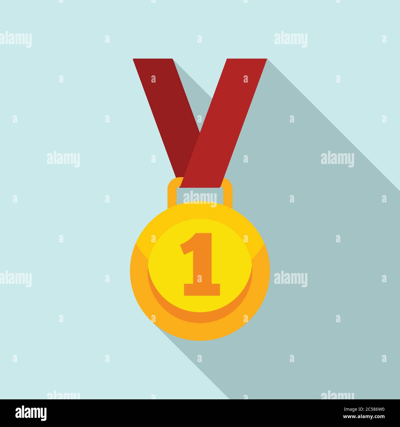 Video game medal icon. Flat illustration of video game medal vector ...
