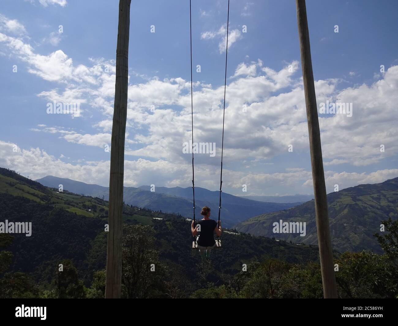 Stunning mountains in Banos and the famous "tree House". Casa de Arbol ...