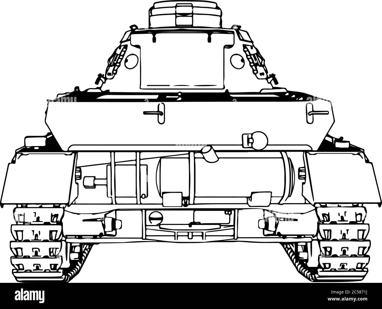 sketch of old military equipment tank vector Stock Vector Image & Art ...