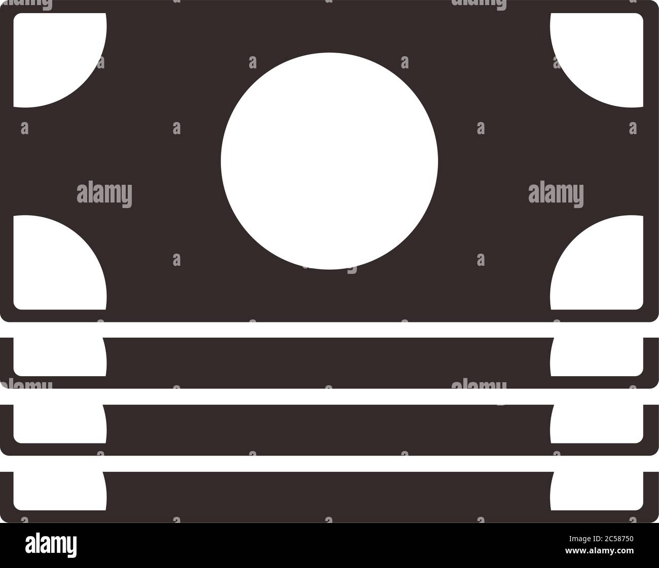 bills money dollars silhouette style icon vector illustration design ...